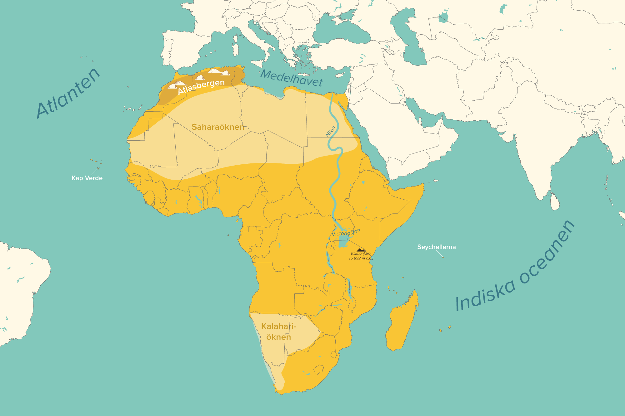 Afrika – läromedel till lektion i geografi för åk 4,5,6