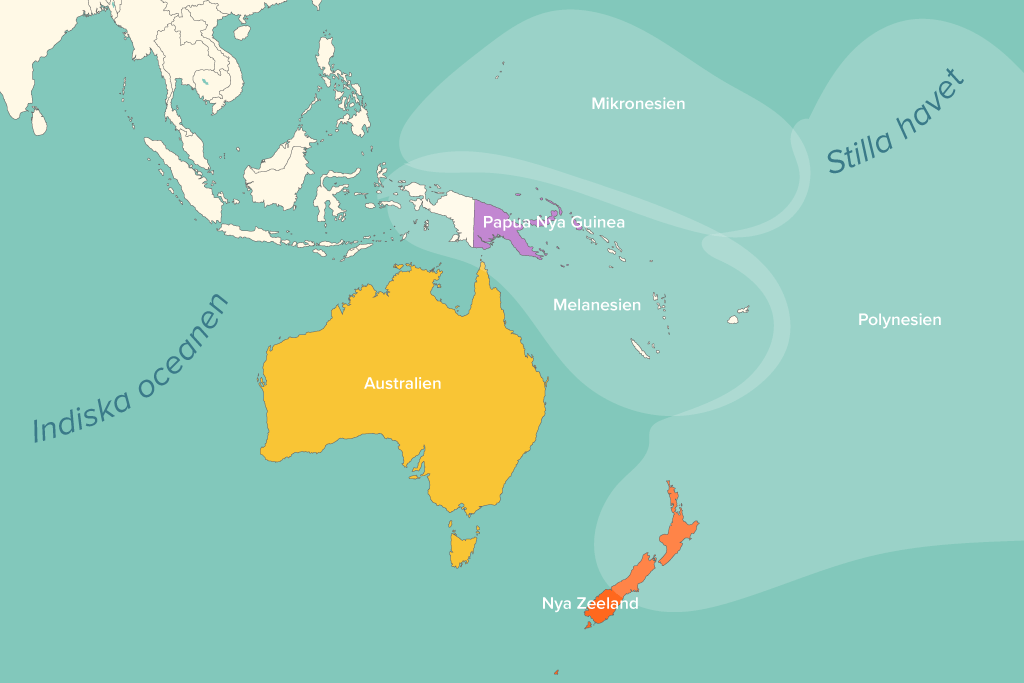 Oceanien – läromedel till lektion i geografi åk 4,5,6